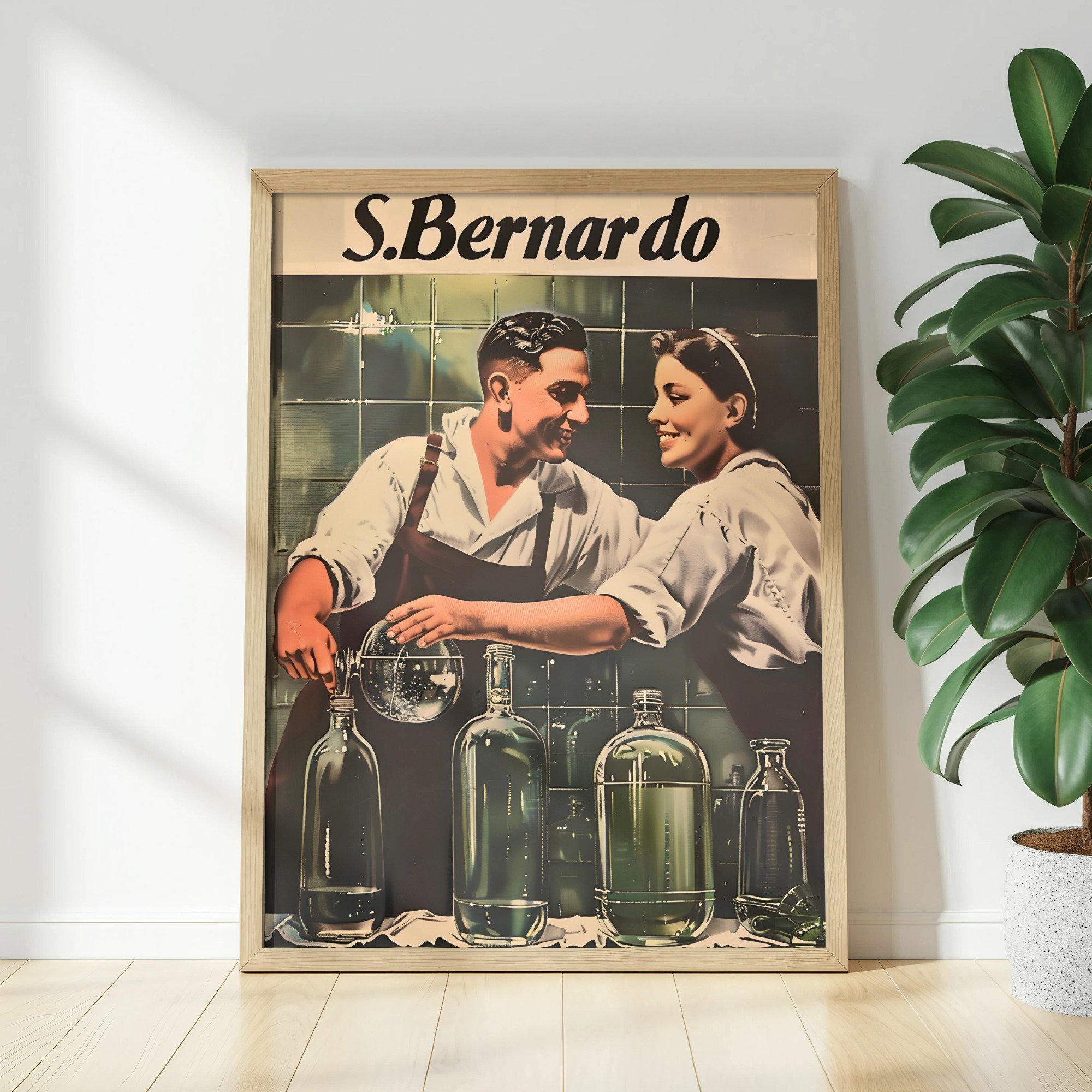Happy Larry S Bernardo Wall Art, Vintage Italian Poster, Unframed Matte Poster, Couple Art ...