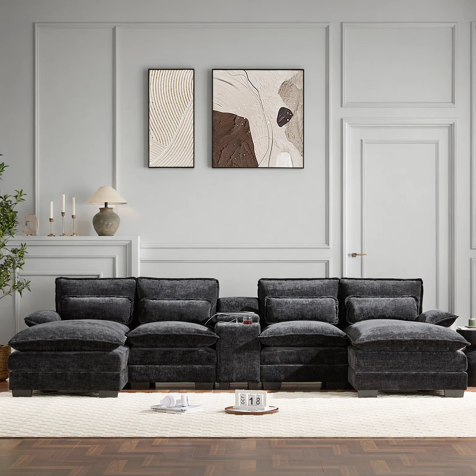 Ivy Bronx Clidie U Shaped Upholstered Sectional Sofa with Chaise | Wayfair