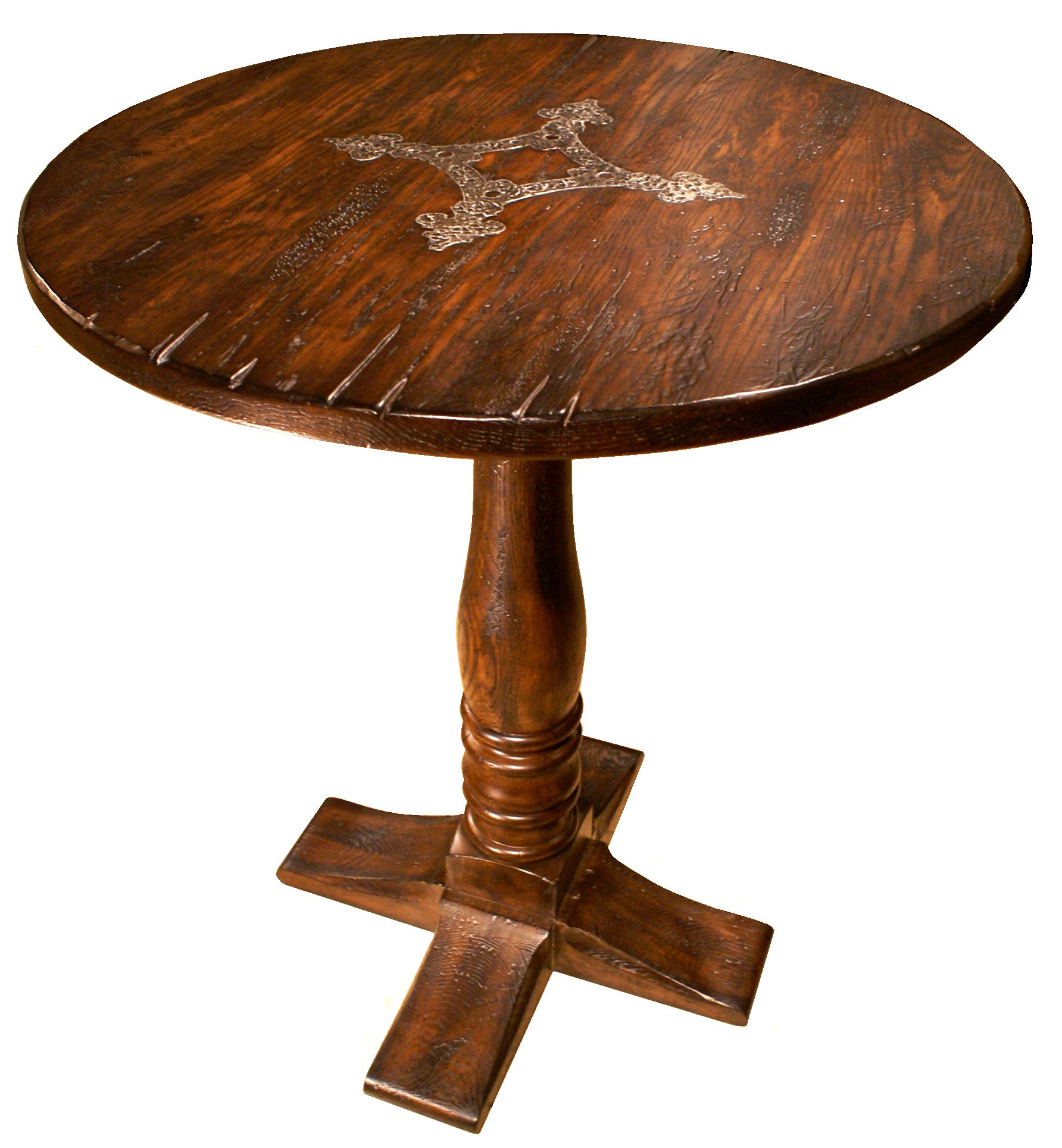 Regis Patrick Collection Savoy Bar Height Solid Wood Pedestal Dining ...