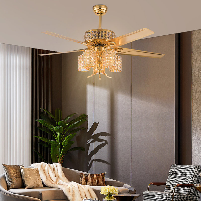 House of Hampton® 52'' Crystal Ceiling Fan with Light Kit & Reviews ...