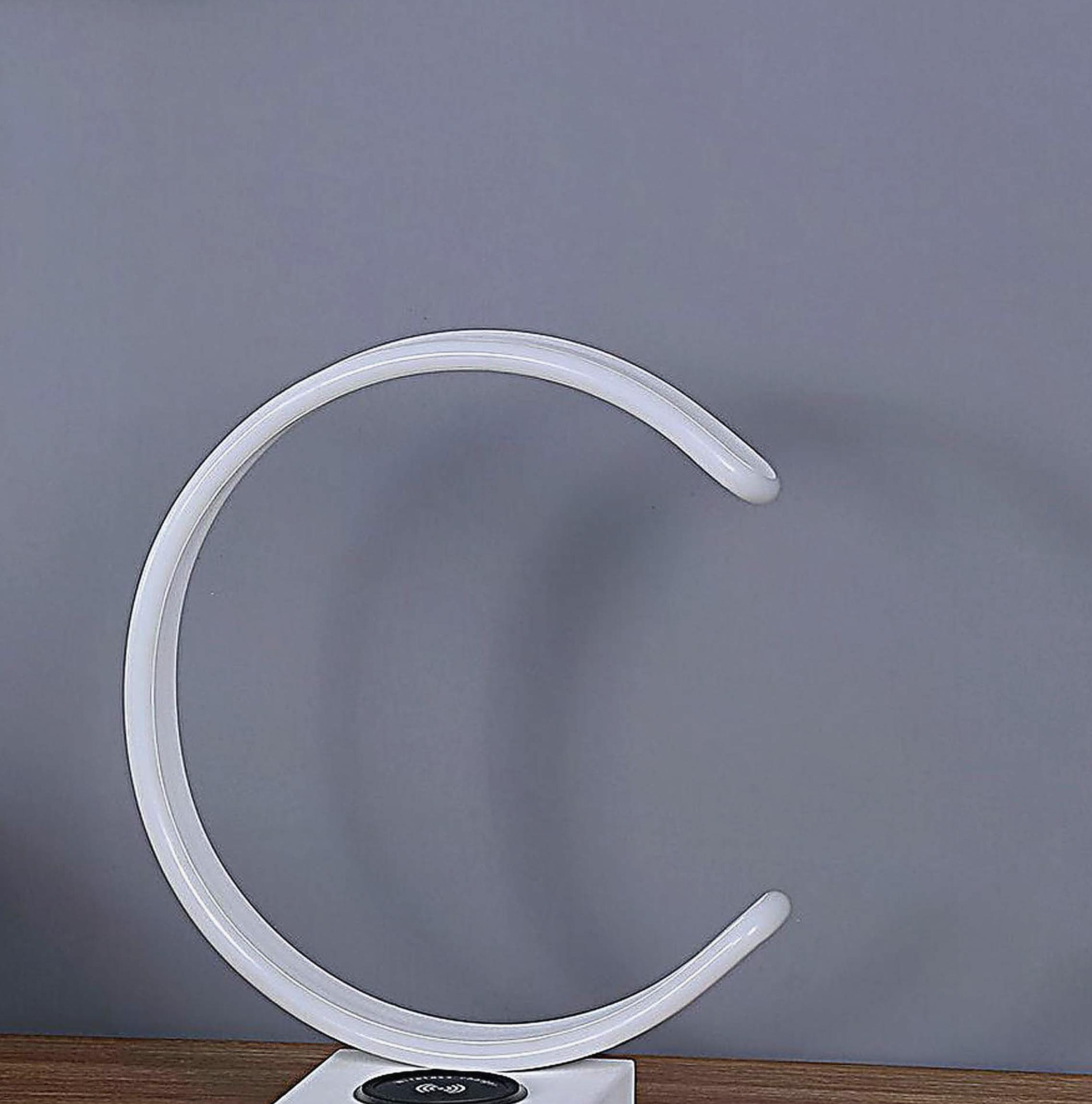 Wrought Studio™ 13.5" C Shape LED w/ USB / Wireless Charger Port Table ...