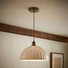 Fairmont Park Bourton Matte Black Pendant Ceiling Light with Ribbed ...