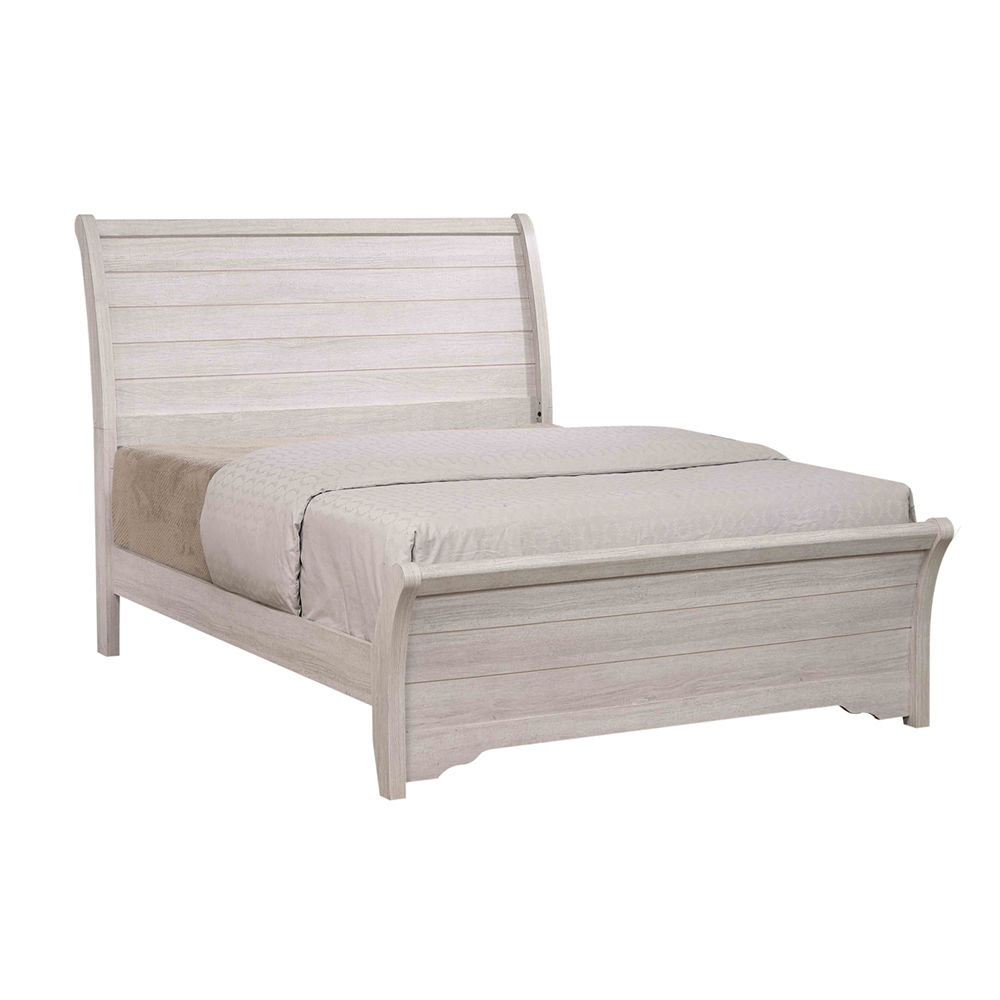 Latitude Run® 1pc Contemporary Design Queen Sleigh Bed Horizontal Lines ...