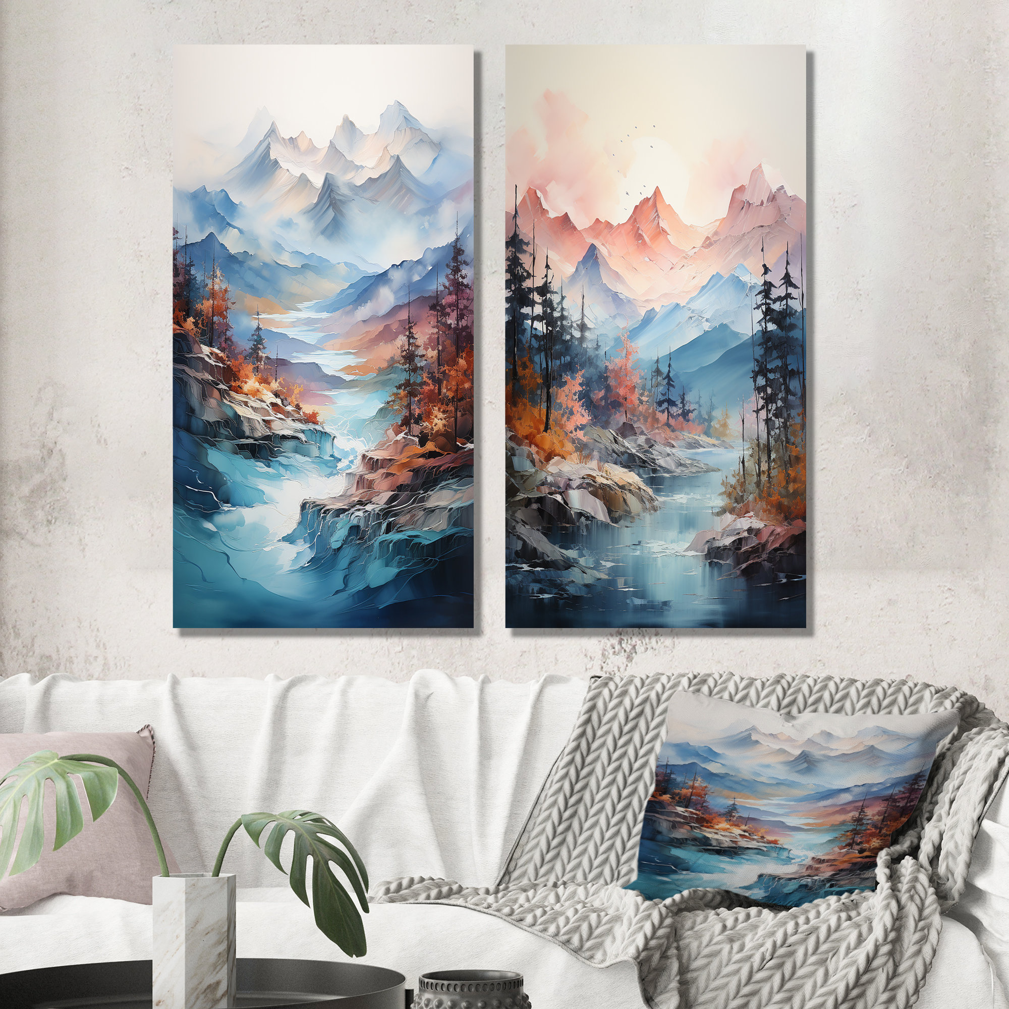 Millwood Pines Blue Majestic Bold Mountain - Abstract Impressionism ...