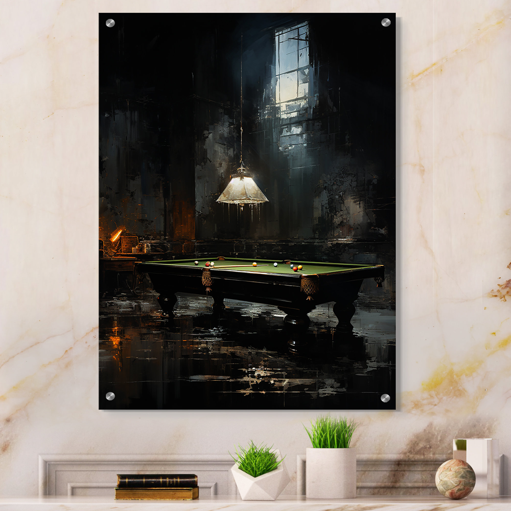 Ivy Bronx Billard Billiard Noir - Billiards Acrylic Wall Art Decor ...