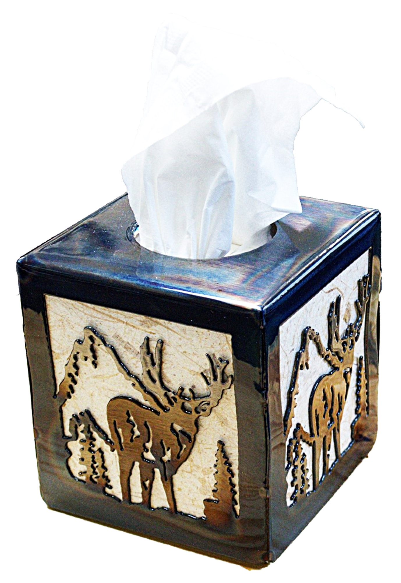 Loon Peak® DEER WITH ROCKS TISSUE COVER | Wayfair