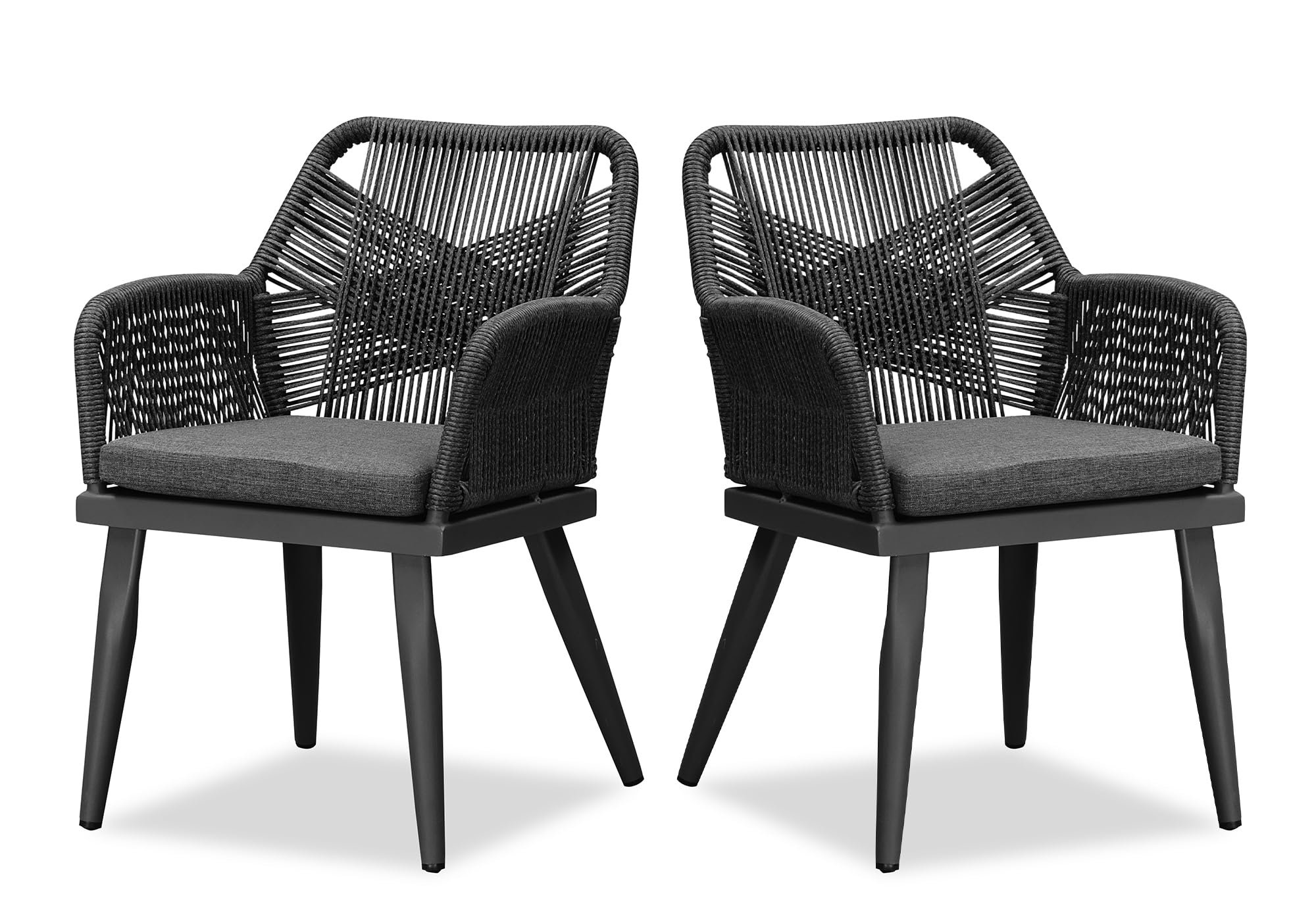 Bayou Breeze Patio Dining Chairs Set Of 2 With Outdoor Aluminium Frame ...
