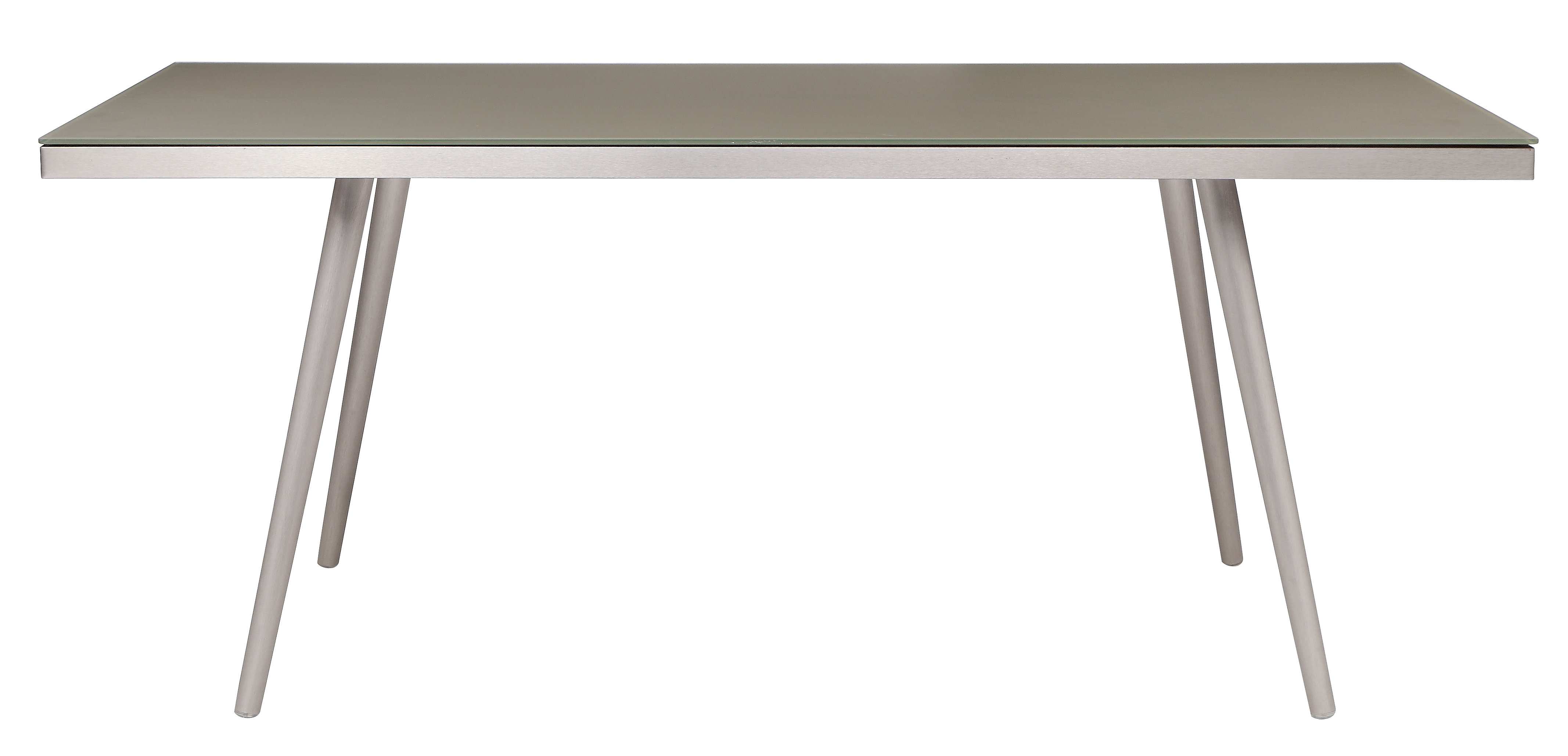 Pangea Home Chelsea Dining Table, Frosted Taupe Glass | Perigold