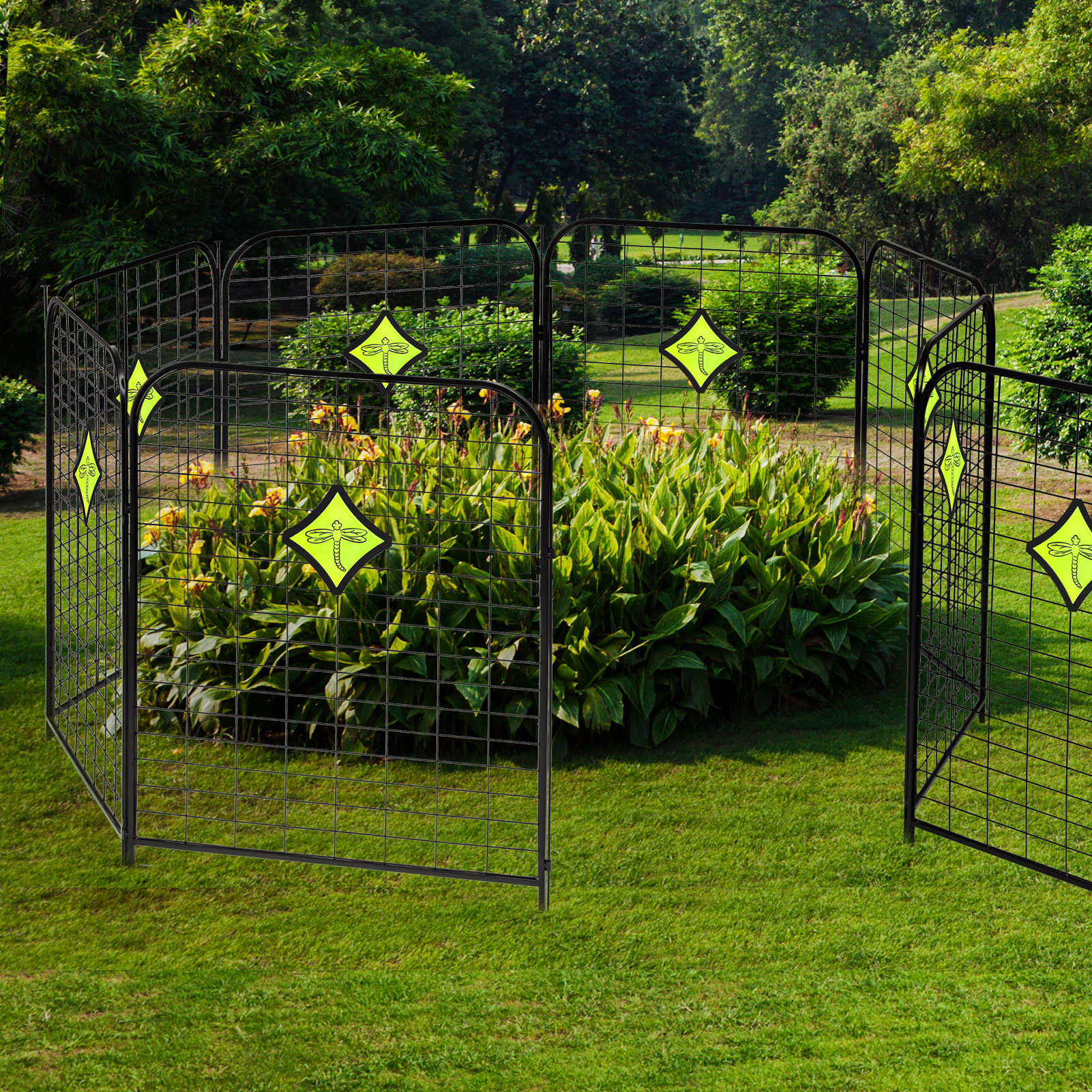 gaomon 2 ft. H x 3 ft. W Metal Fence Panel | Wayfair