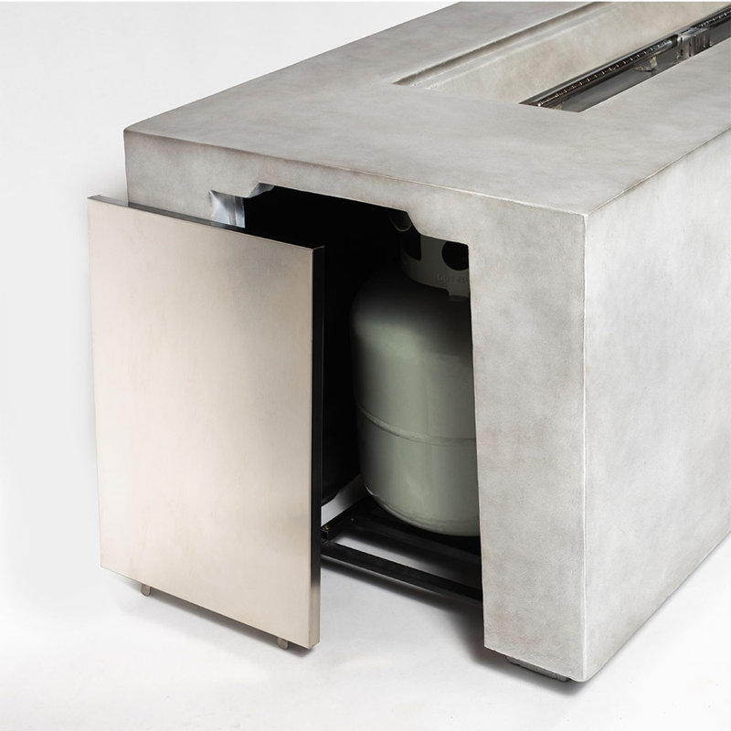 Brayden Studio® Barnabe 23.6" H x 70" W Rectangular Concrete Fire Pit ...