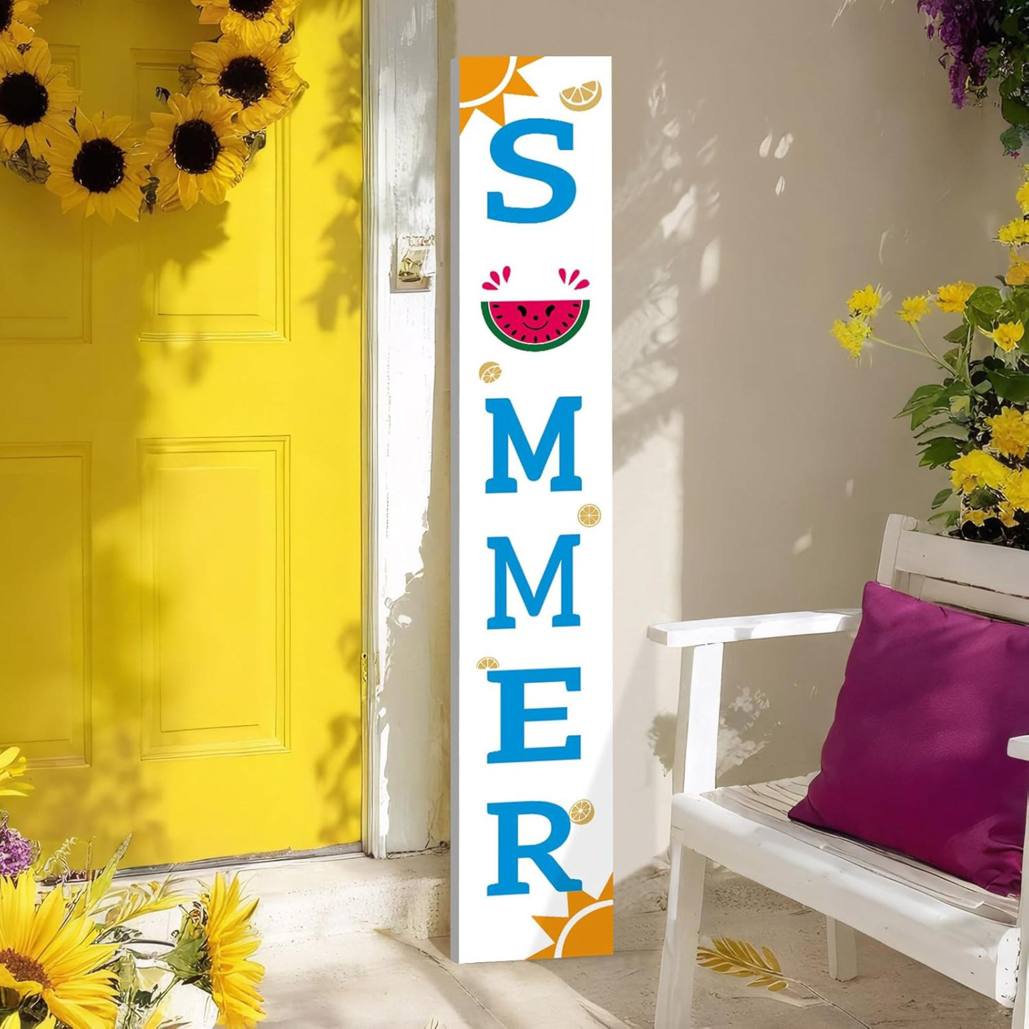 The Holiday Aisle® Two Sided Spring Summer Porch Sign,Wooden Porch ...