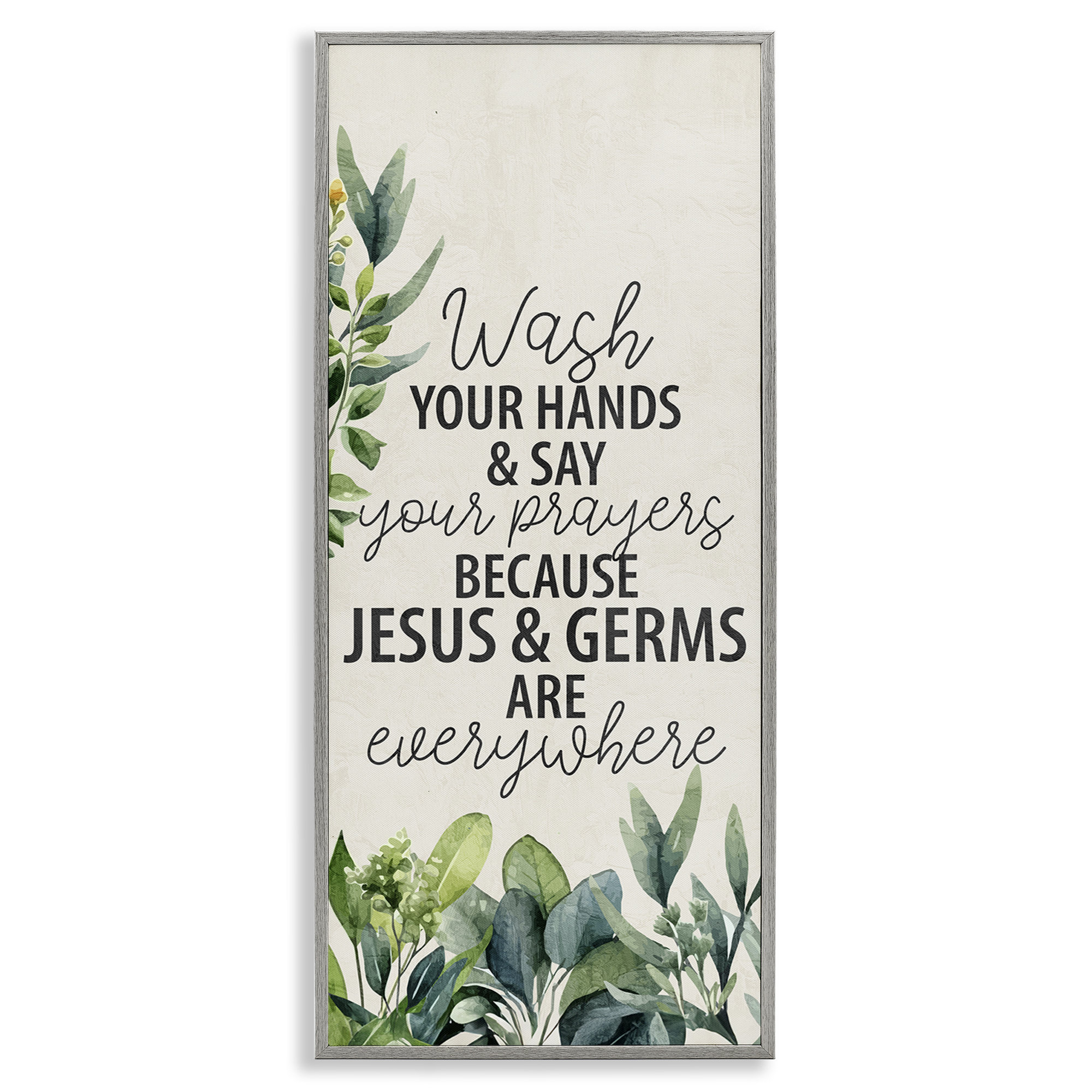 Ebern Designs Jesus & Germs Hygiene Framed Giclee Art by Kim Allen bk ...