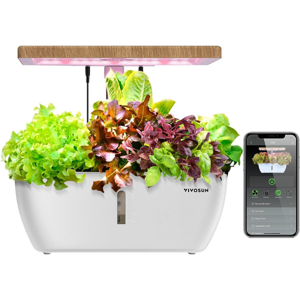 VIVOSUN Hydroponic Unit with Spectrum LED Light for Indoor Planting ...