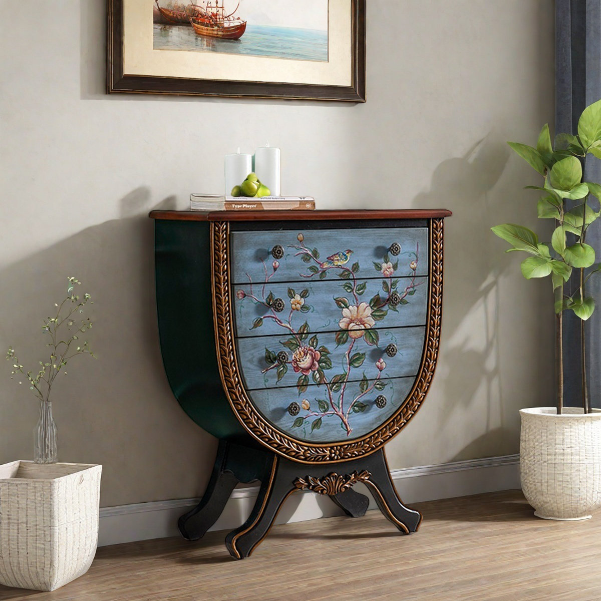 NICECABINET Retro Hand-Painted Solid Wood Accent Chests | Wayfair