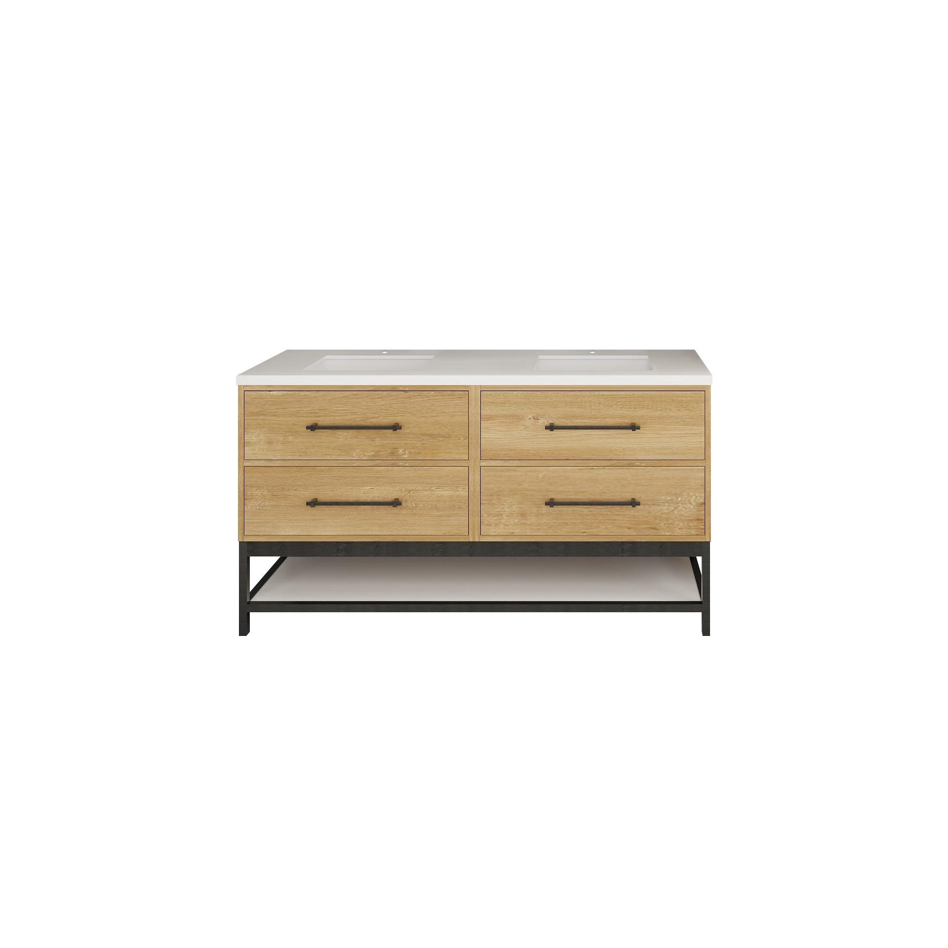 MEBO Victoria Floating Vanity with Double Reinforced Acrylic Sink ...