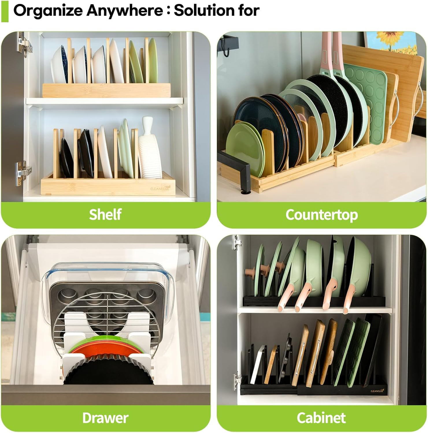 Mint Pantry® Bamboo Expandable Bakeware And Cutting Board Organizers ...