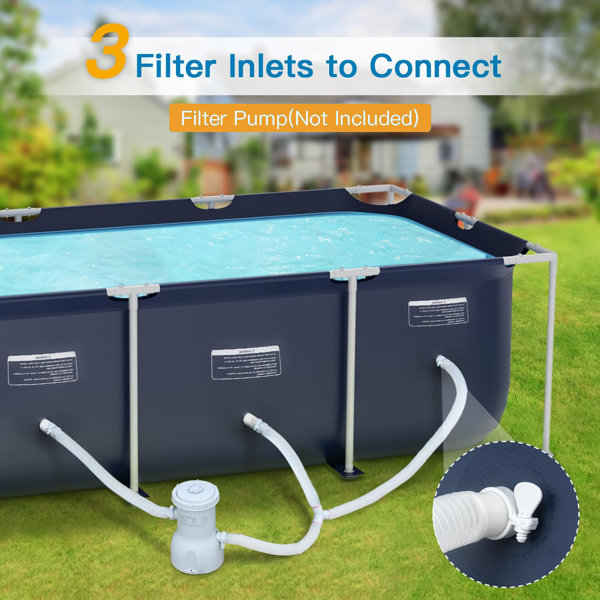 CAPBOL Rectangle Pool Durable Steel Frame Above Ground Pool | Wayfair