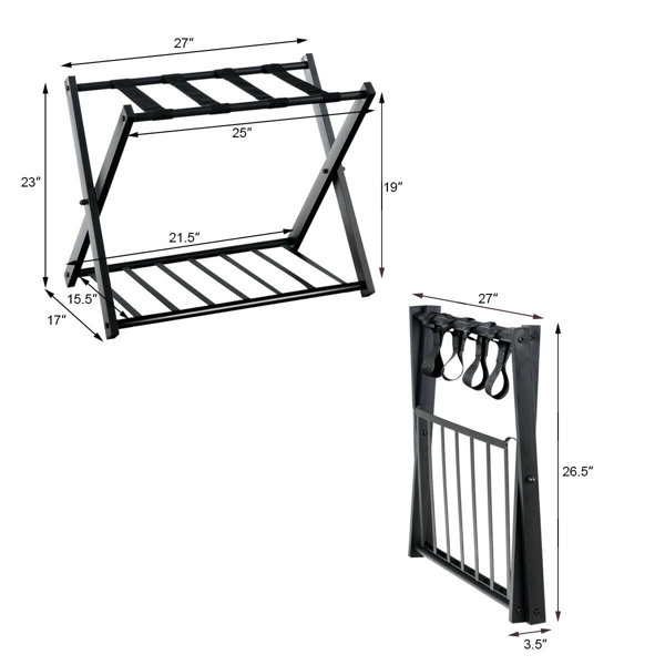 Costway Folding Metal Luggage Rack & Reviews | Wayfair