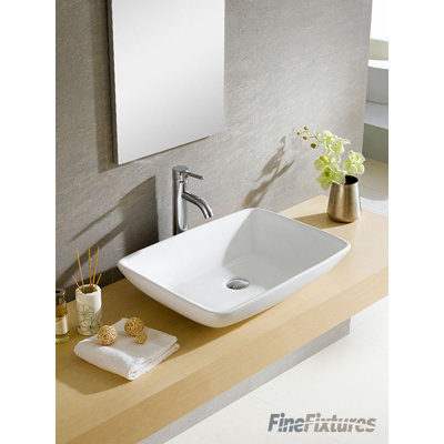 Fine Fixtures Modern Ceramic Rectangular Vessel Bathroom Sink & Reviews ...