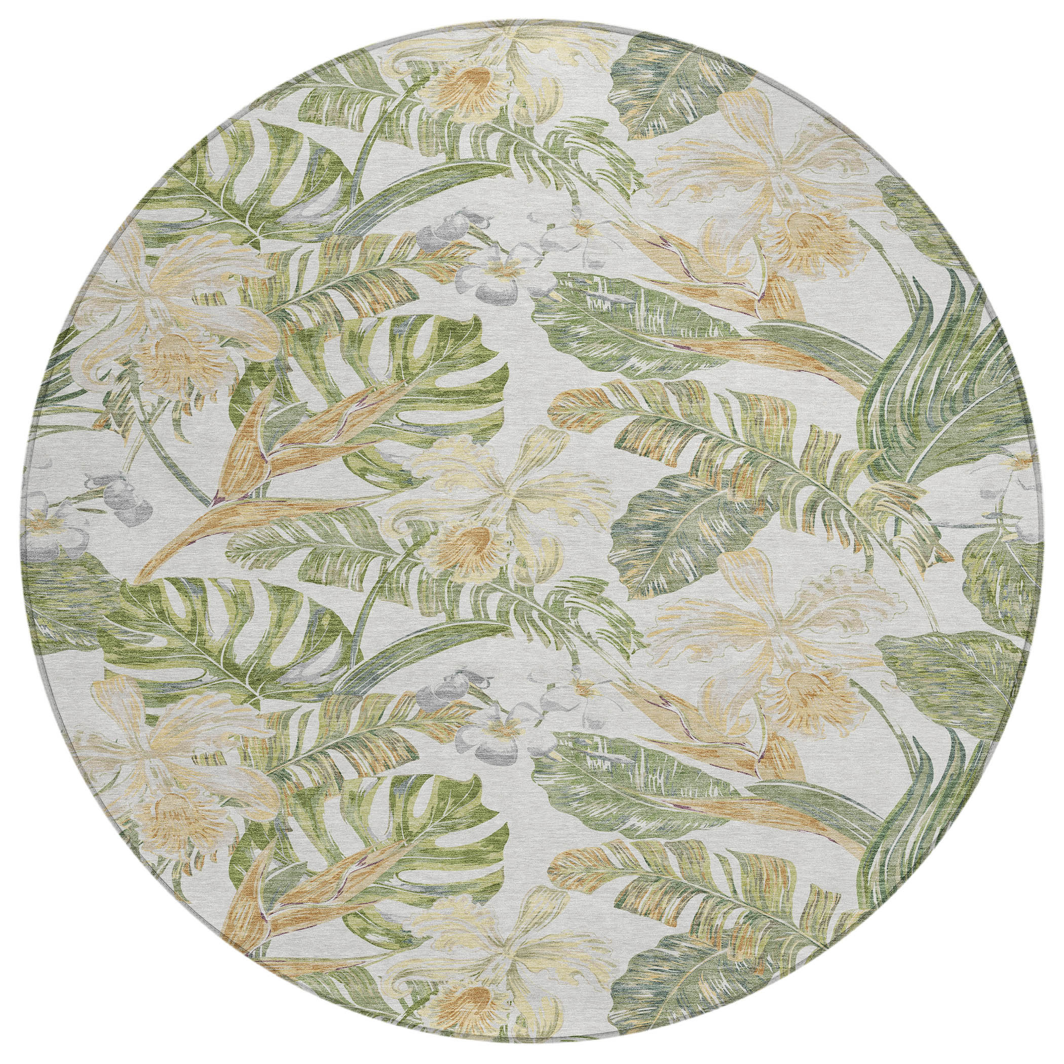 Orren Ellis Fagundes 8' Ivory Wheat And Olive Green Round Botanical ...