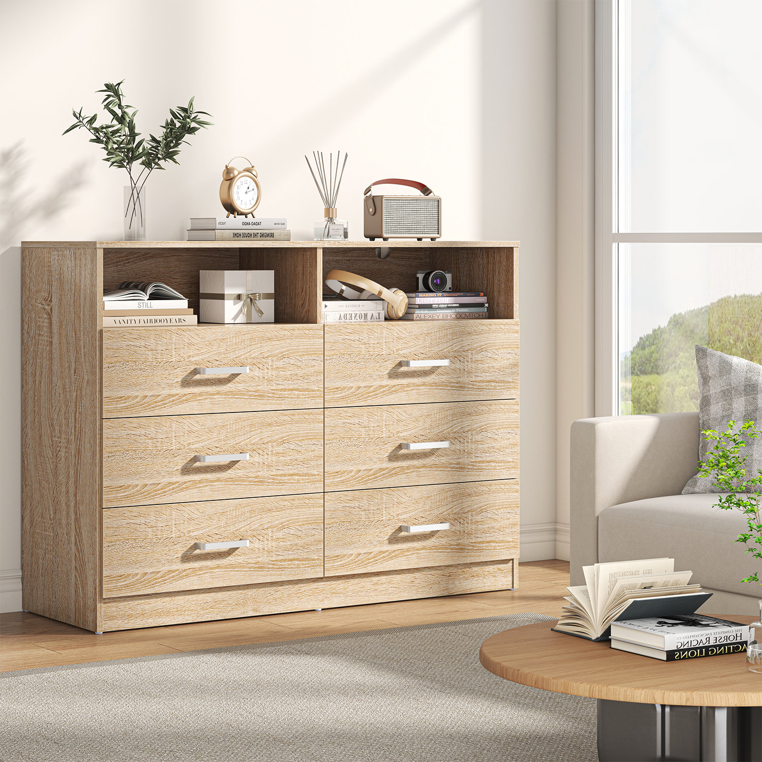 Gracie Oaks Alcy 6 Drawers Dresser,Modern Storage Tower Dressers and ...