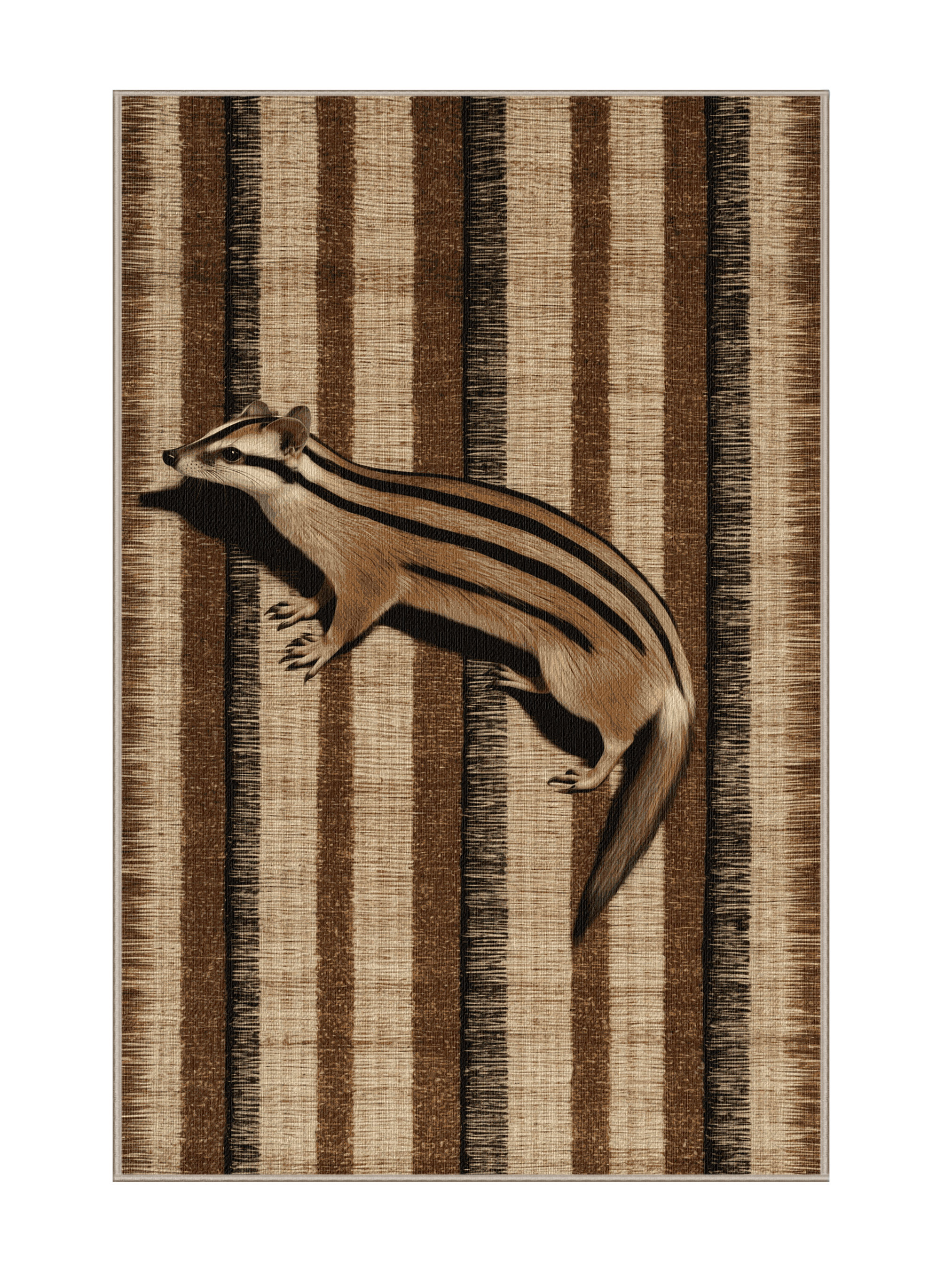 Foundry Select Washable African Striped Weasel Wildlife Area Rug | Wayfair