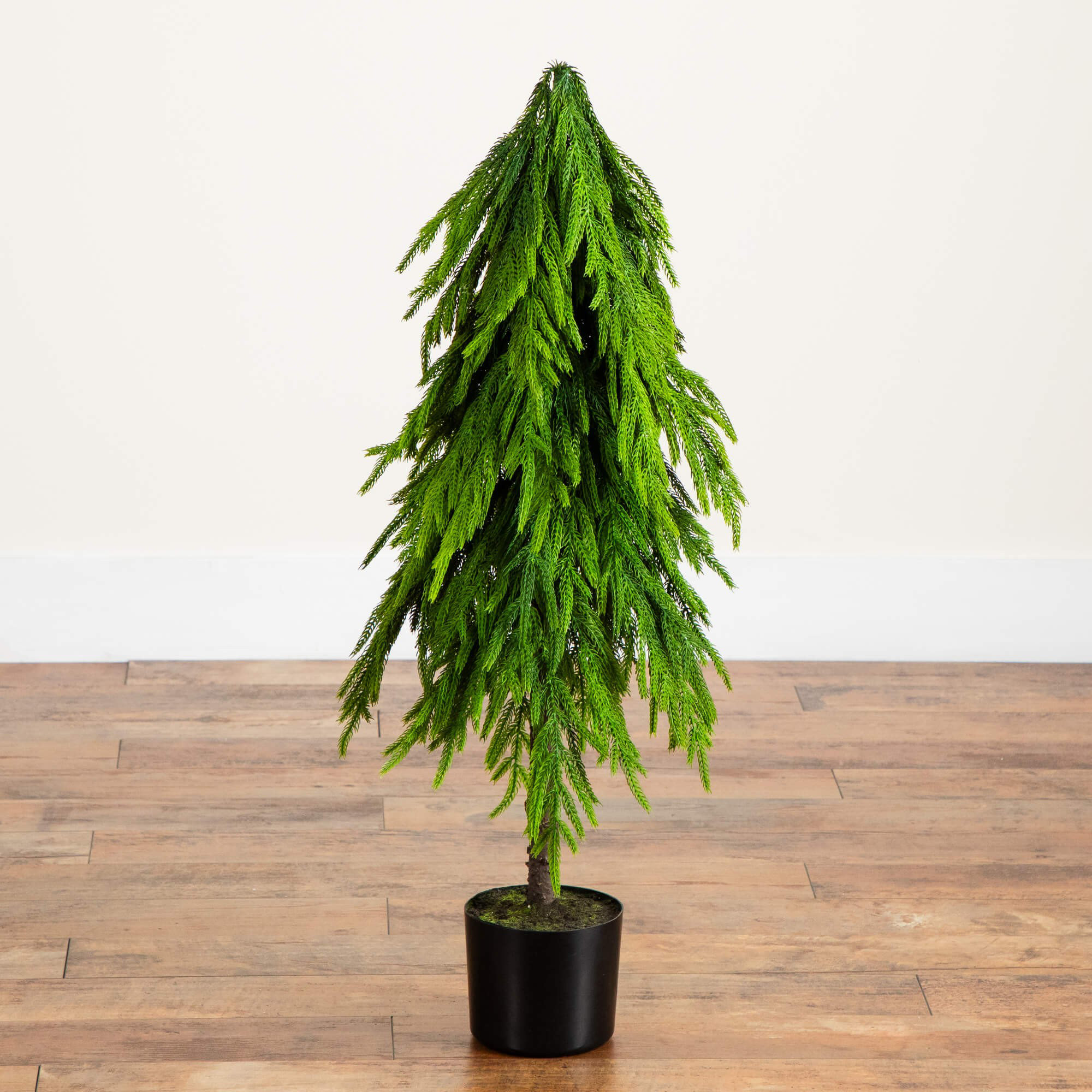 George Oliver Artificial Real Touch Down Swept Norfolk Pine Tree With ...