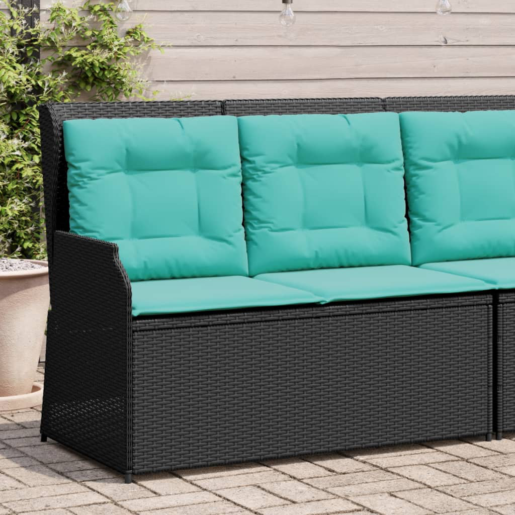 Latitude Run® Reclining Patio Bench With Cushions Brown Poly Rattan ...