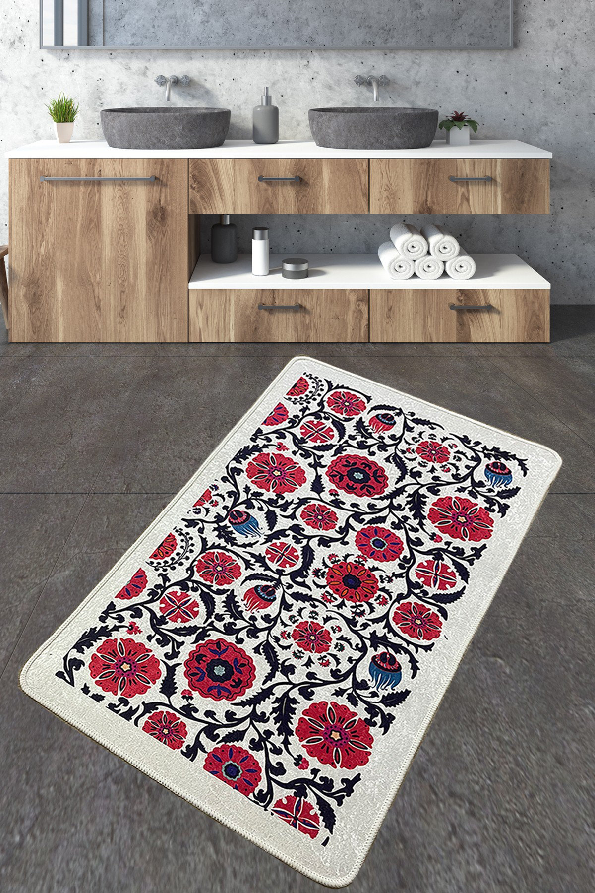 East Urban Home Michelena Floral Bath Rug | Wayfair