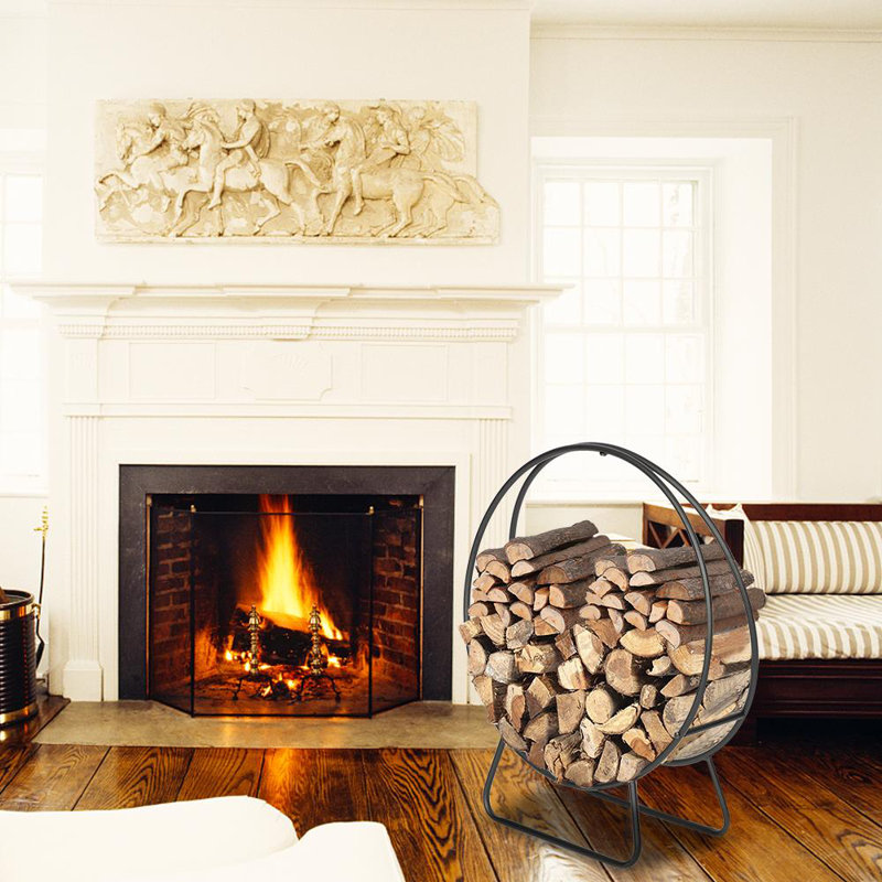 Steelside™ Wallace Steel Round Firewood Log Rack & Reviews | Wayfair