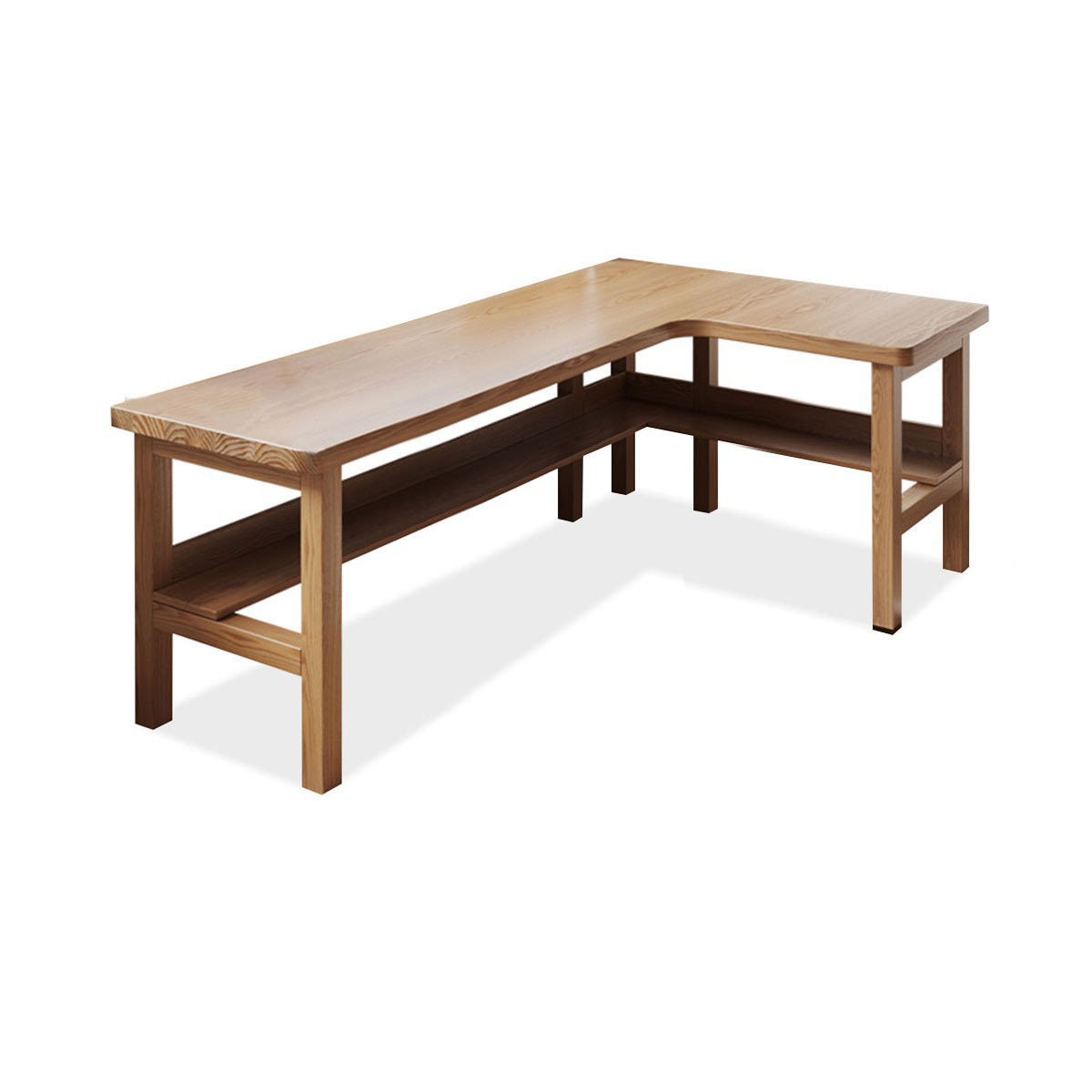 Cozynest Burlywood L-Shaped Solid Wood desks | Wayfair