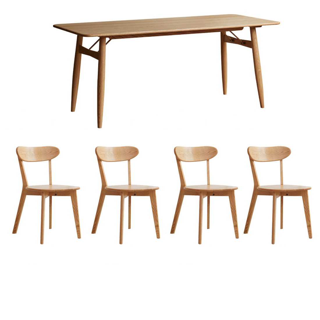 Sleek Surface Designs Solid wood oak stable dining table sets. | Wayfair