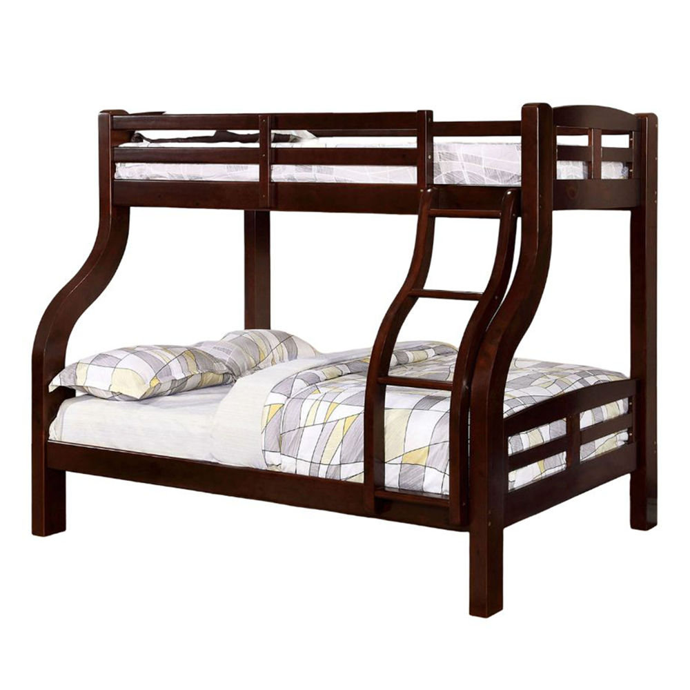 17 Stories Twin Over Full Transitional Style Espresso Finish Attached ...