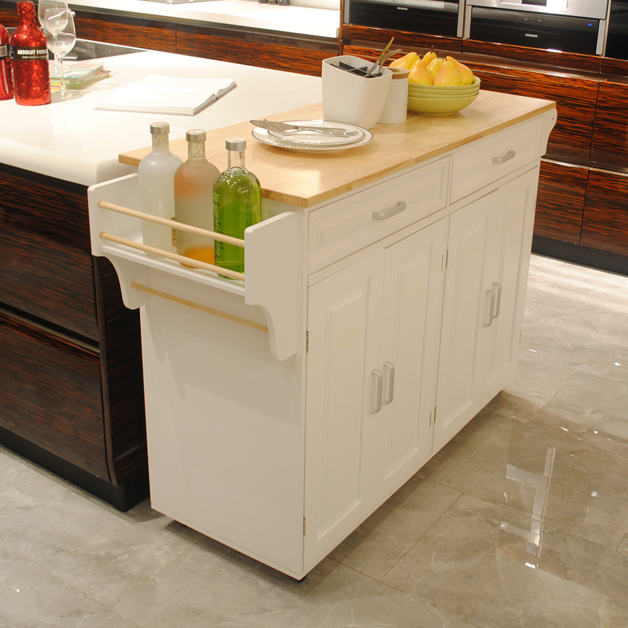 Latitude Run® Mobile Kitchen Island & Cart Luxury Style For Parties ...