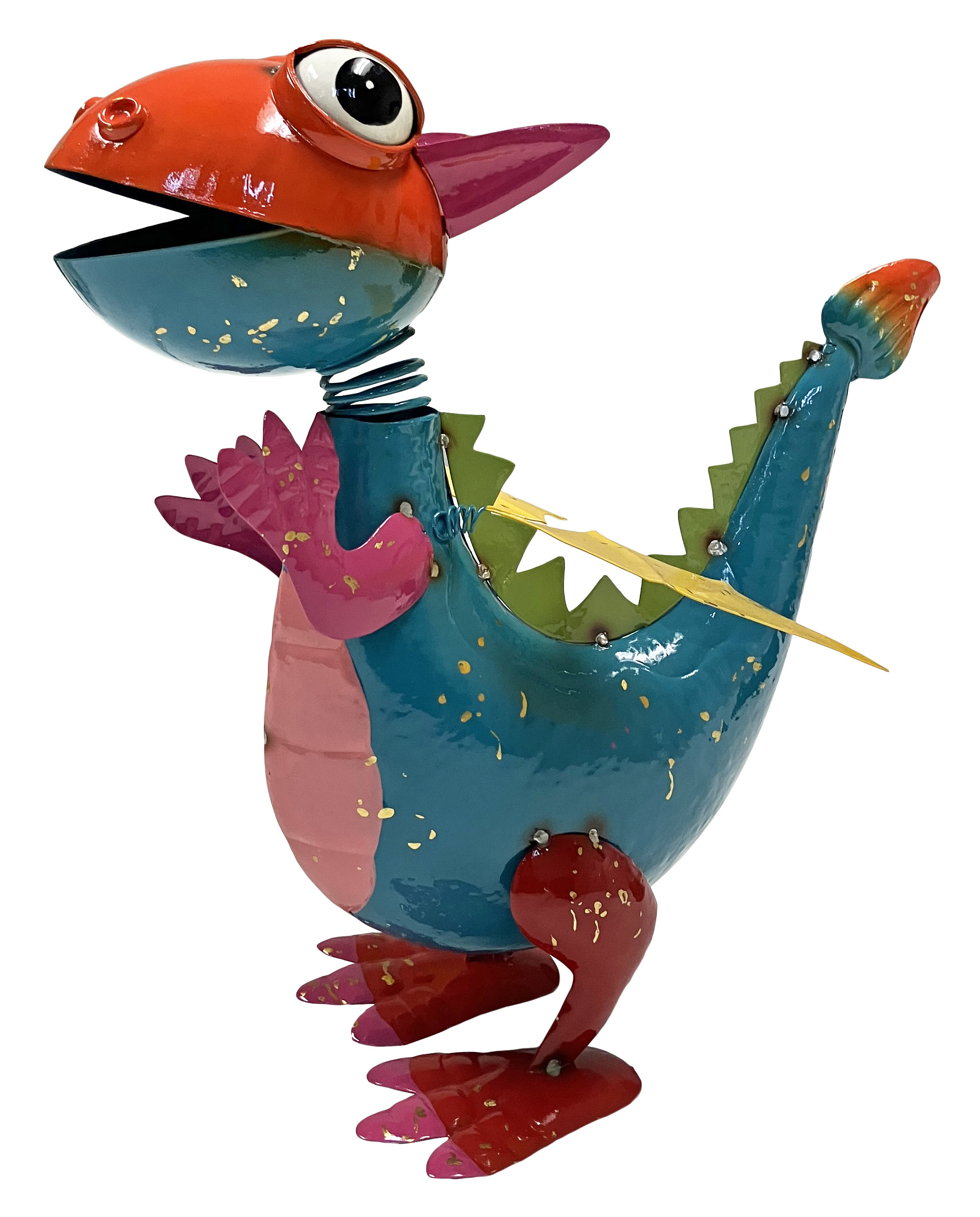 Dakota Fields Metal Winged Baby Dragon Statue Coloured Blue and Red ...