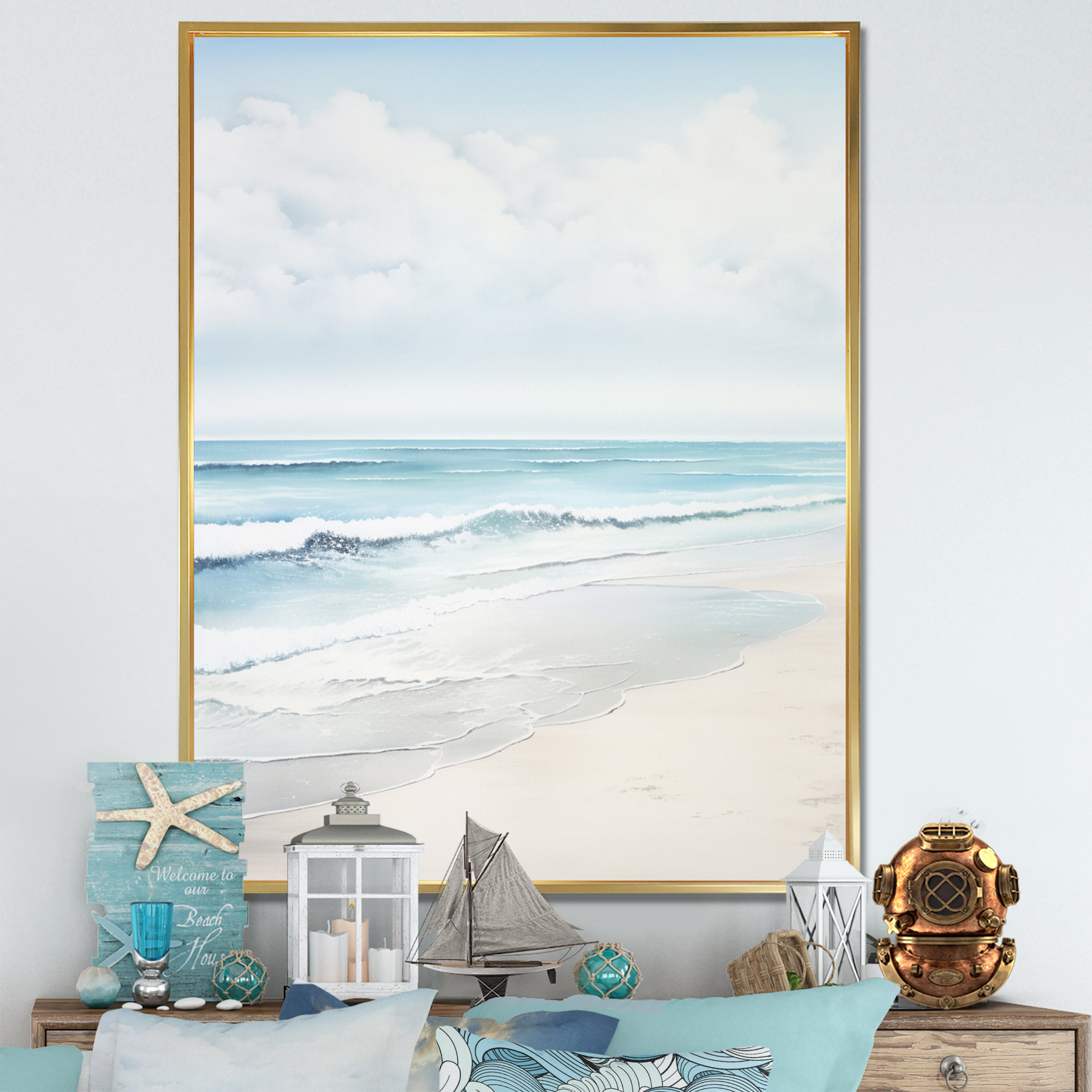 Dovecove Beach Photo Tranquil Waters II - Nautical & Beach Canvas Art ...