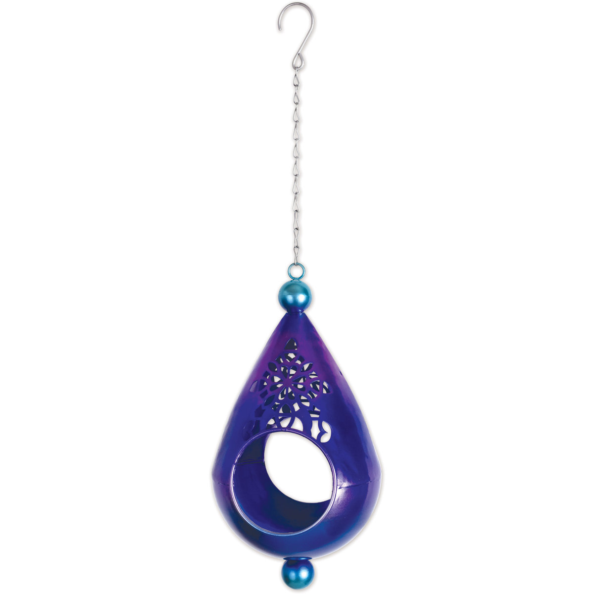Wrought Studio™ Tear Drop Blue Purple Hanging Birdfeeder ...