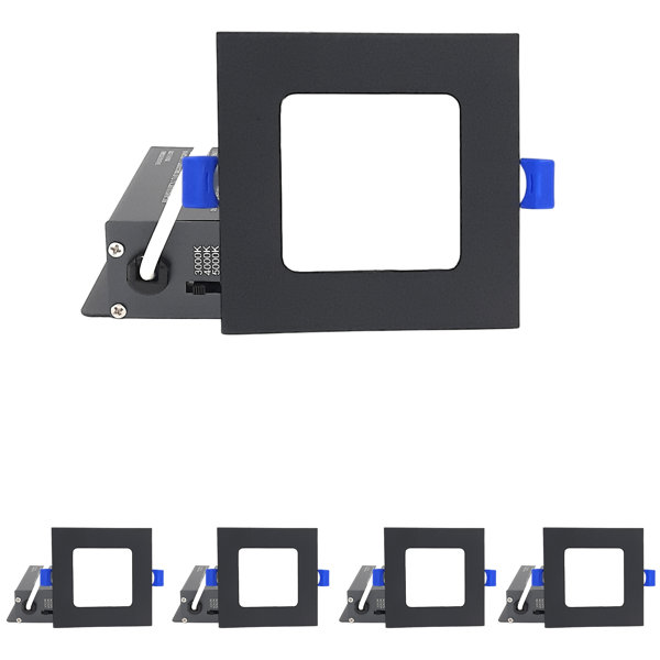 Dawnray 4" Square Super-thin Led Slim Panel, Dimmable, 12w, 750lm (3cct ...