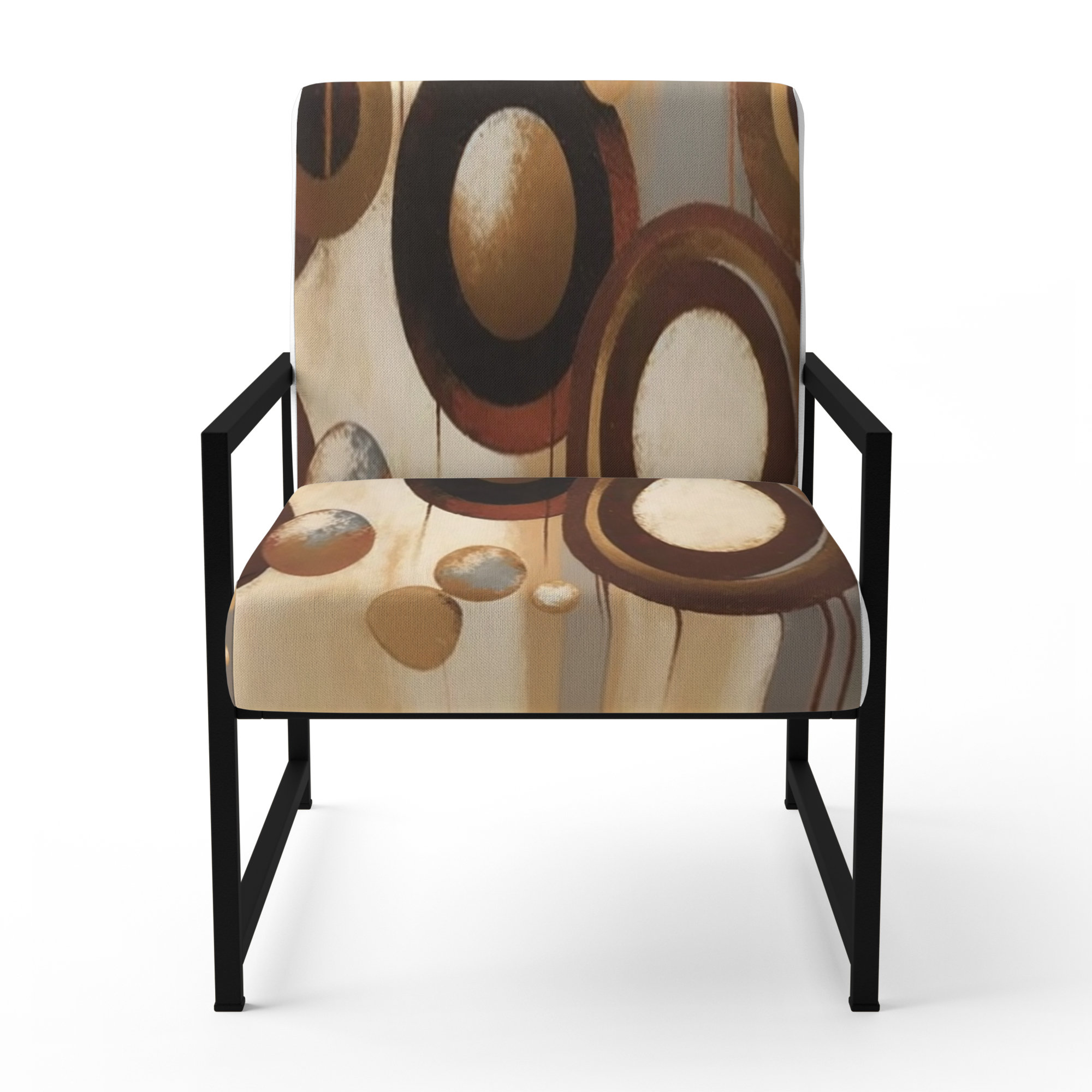 East Urban Home Crista - Upholstered Abstract Geometric Accent Arm ...