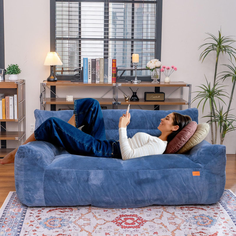 Trule Oversized Imitation Rabbit Fur Bean Bag Sofa | Wayfair