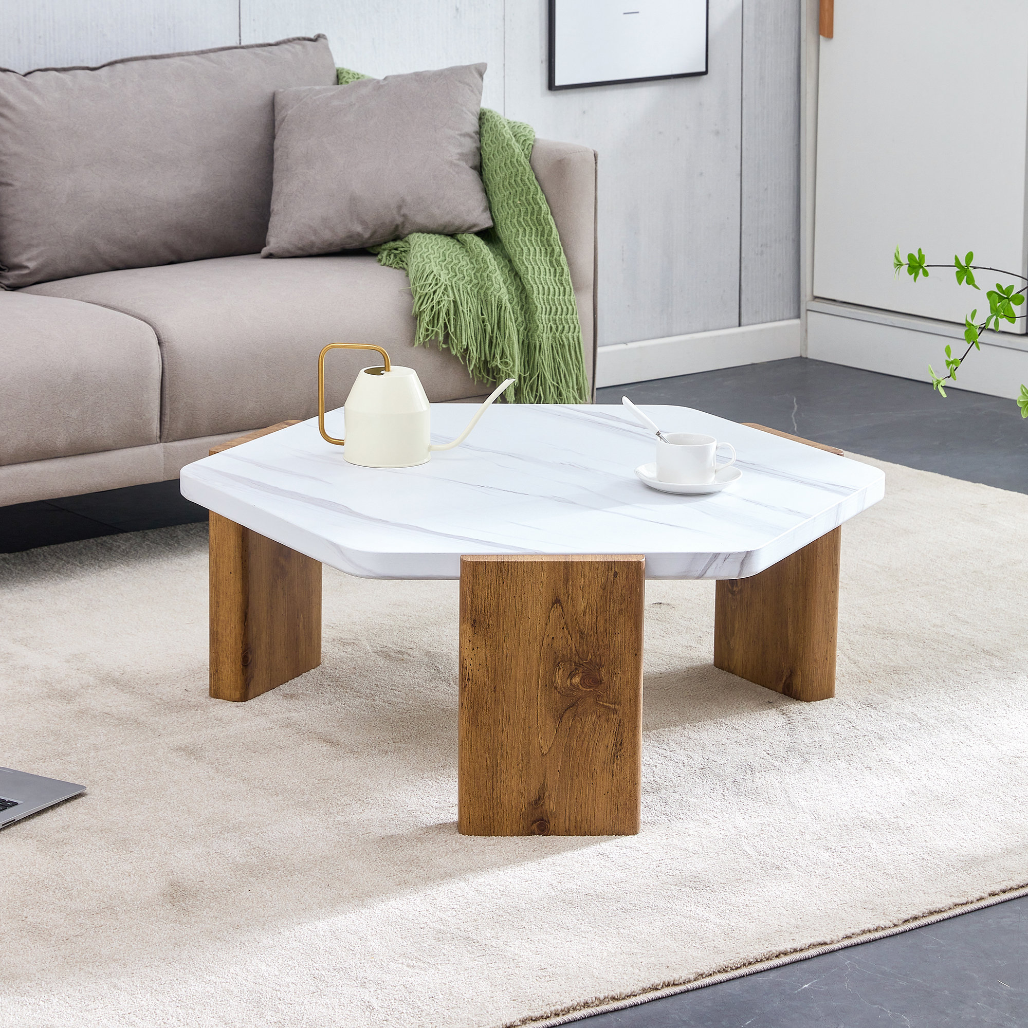 George Oliver Kovu High Quality Coffee Table With Diamond Rounded ...