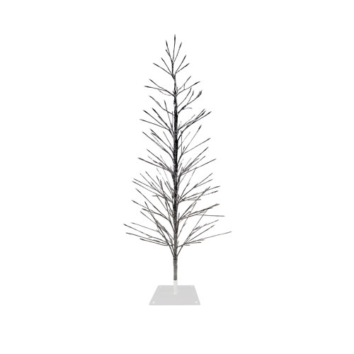 The Holiday Aisle® 5' H Slender Silver Cedar Christmas Tree with 180 ...