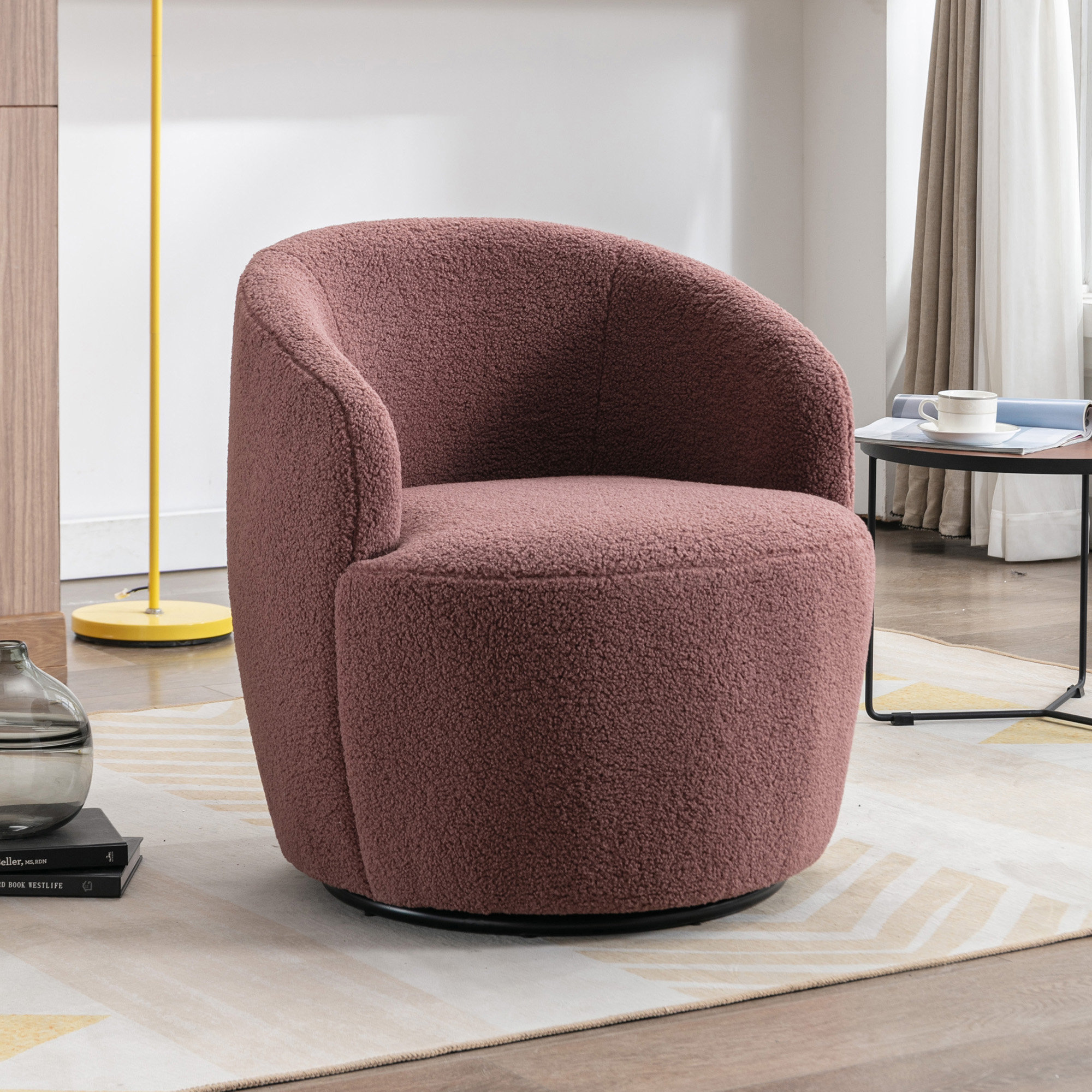 Latitude Run® Upholstered Swivel Barrel Chair & Reviews | Wayfair