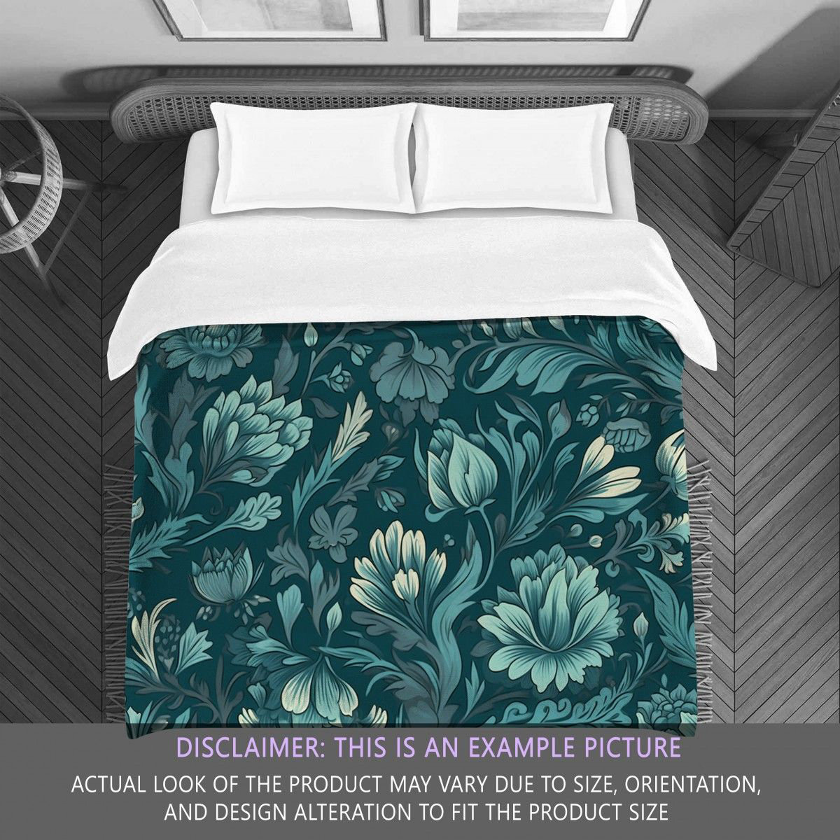 VisionDecor Botanical Navy/Turquoise Microfiber Comforter | Wayfair