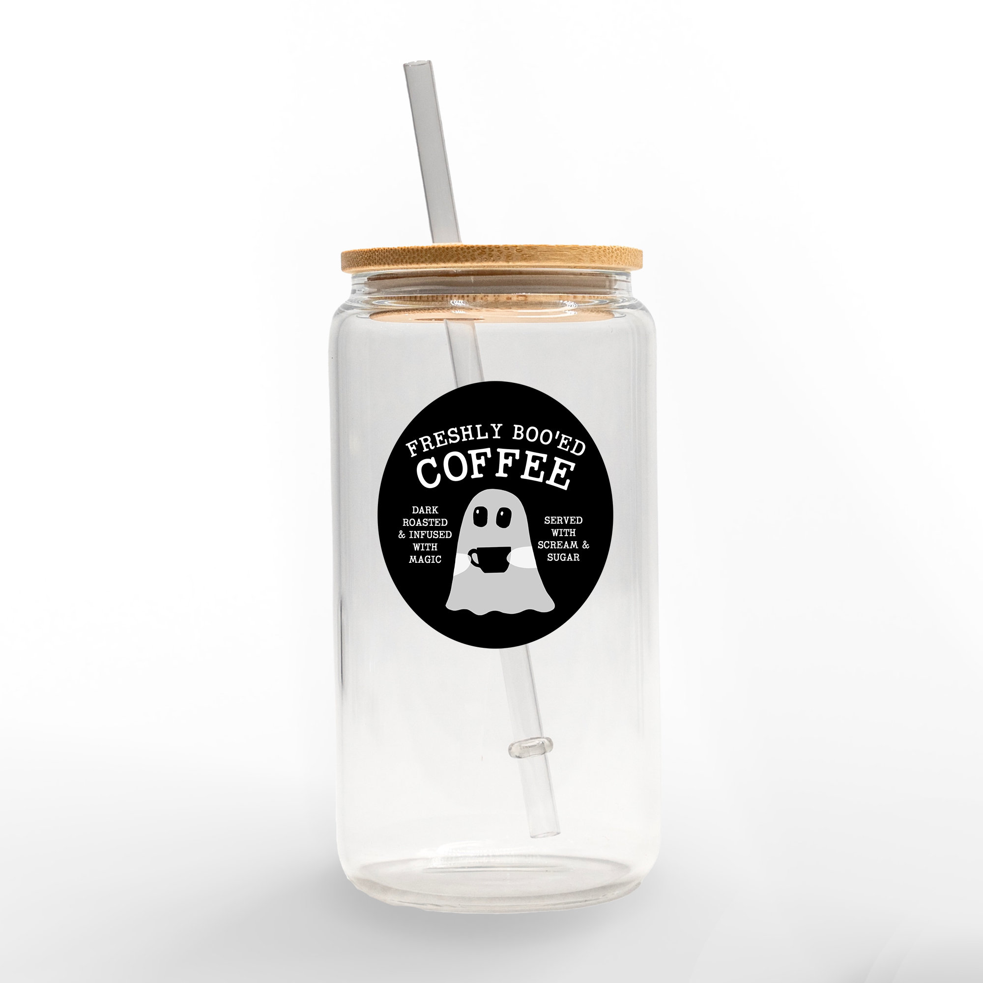Designs Direct Creative Group Freshly Boo'ed Coffee 16 oz. Glass Can ...