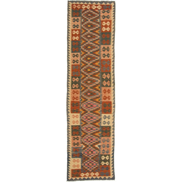 Carpetfine Runner Geometric Wool Hand Woven 81cm X 300cm Area Rug ...