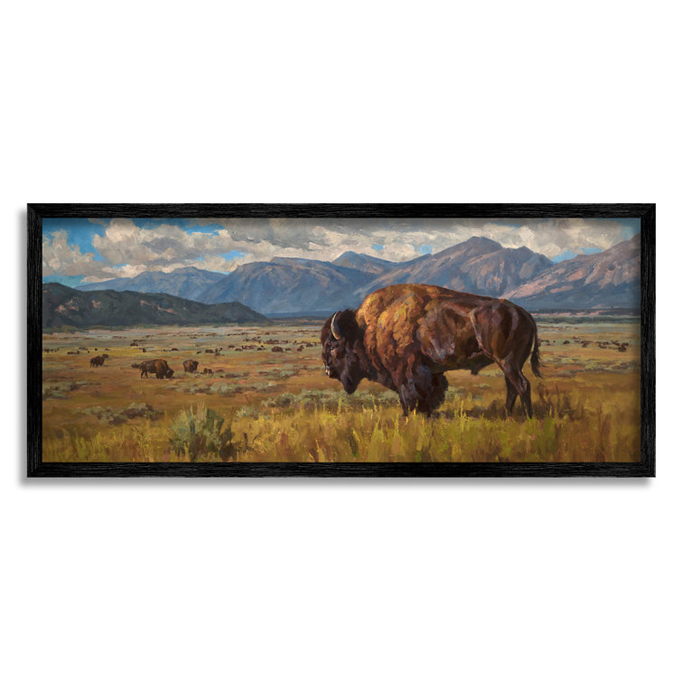 Stupell Industries Ax-761-Giclee " Bison Grazing In Valley " by © Chad ...