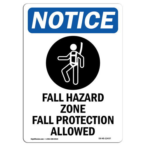 SignMission Fall Hazard Zone Fall Sign | Wayfair