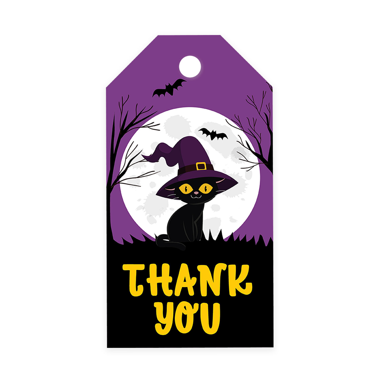 Koyal Wholesale 100-Pack Cute Black Cat Halloween Gift Tags With String ...
