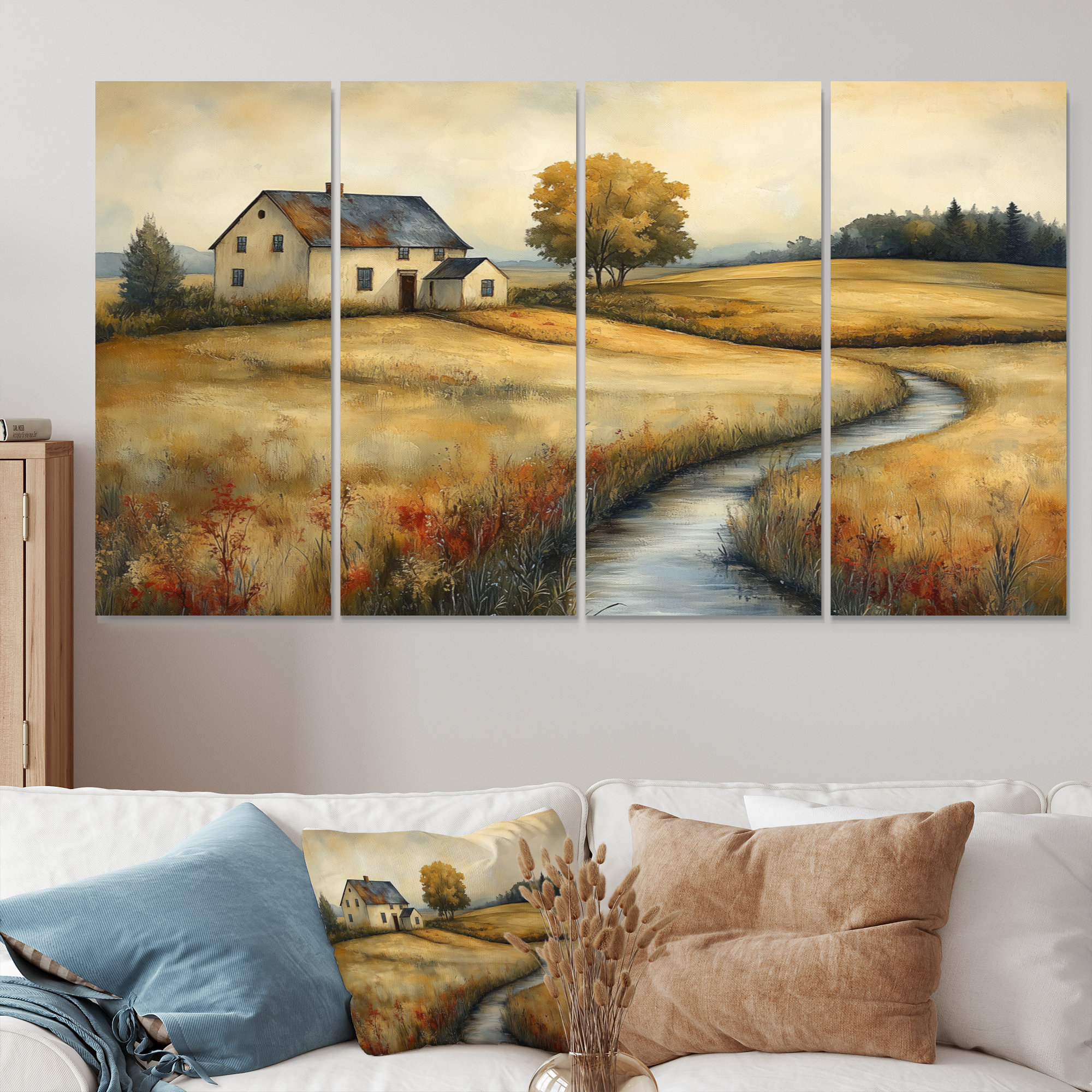 August Grove® Green And Black Farm Landscape Earthy Elegance ...